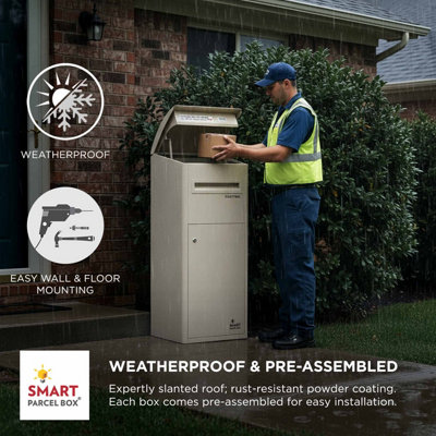 Smart Parcel Box Extra-Large Slanted Top Front Access Cream