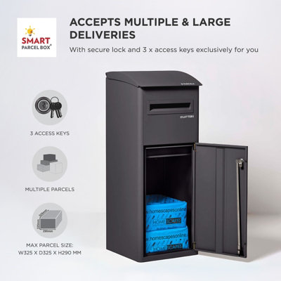 Smart Parcel Box Extra Large Slanted Top Secure Outdoor Delivery Box ...