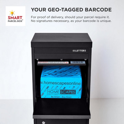 Smart Parcel Box Large Front & Rear Access Black