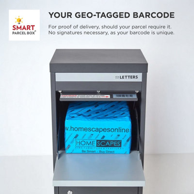 Smart Parcel Box Large Front & Rear Access Dark Grey