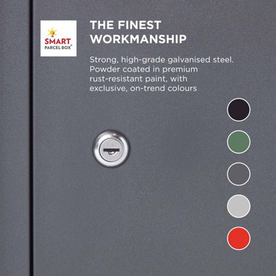 Smart Parcel Box Large Front & Rear Access Dark Grey