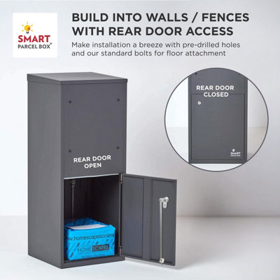 Smart Parcel Box Large Front & Rear Access Dark Grey