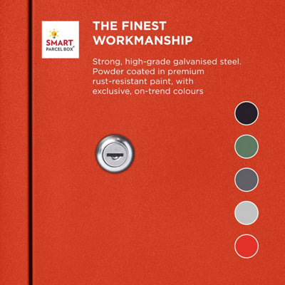 Smart Parcel Box Large Front & Rear Access Red