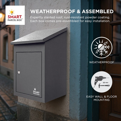 Smart Parcel Box Medium Front Access Dark Grey