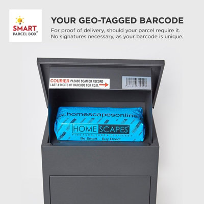 Smart Parcel Box Medium Front Access Dark Grey