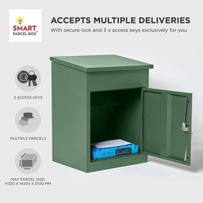 Smart Parcel Box Medium Front Access Green