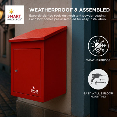 Smart Parcel Box Medium Front Access Red