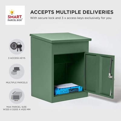 Smart Parcel Box Medium Secure Outdoor Delivery Box Galvanised Steel ...