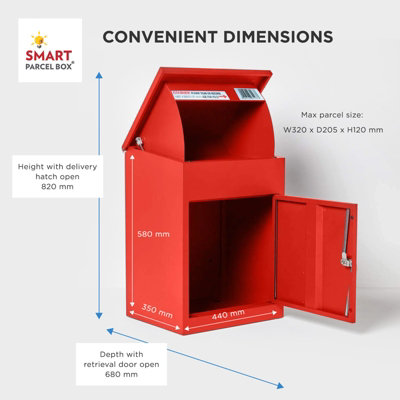 Smart Parcel Box Medium Secure Outdoor Delivery Box Galvanised Steel ...