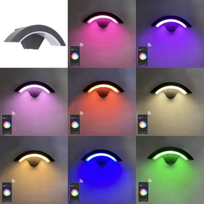 Smart RGBW Outdoor Wall Light - Waterproof IP65 Color Changing LED for ...