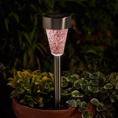 Smart Solar LED Mosaic Stake Light (6 Pack) Mixed Brushed Stainless ...