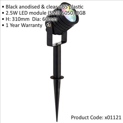 Smart Wi-Fi Adjustable Ground Spike Spotlight - 2.5W RGB LED ...