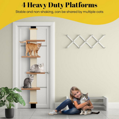 SmartCat Multilevel Cat Door Hanger Climber Scratching Post Pad ...