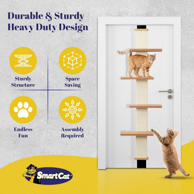 SmartCat Multilevel Cat Door Hanger Climber Scratching Post Pad ...