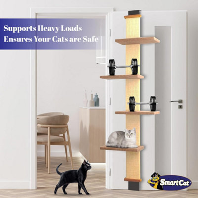 SmartCat Multilevel Cat Door Hanger Climber Scratching Post Pad ...