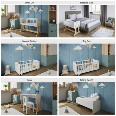 SmartCrib Smart 6in1 Bedside Crib 90x40cm with Aloe Vera Quilted mattress