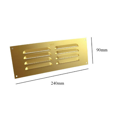 SmartHome 9" x 3" Louvre Vent Brass Anodised Aluminium/Metal ...