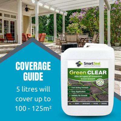 Smartseal - Green Clear, Lichen and Algae Killer for Roofs, Driveways ...