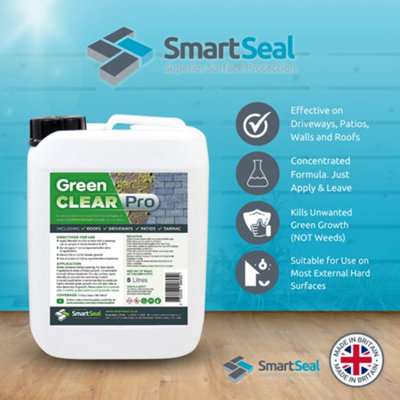 Smartseal - Green Clear Pro, Lichen and Algae Killer for Roofs ...