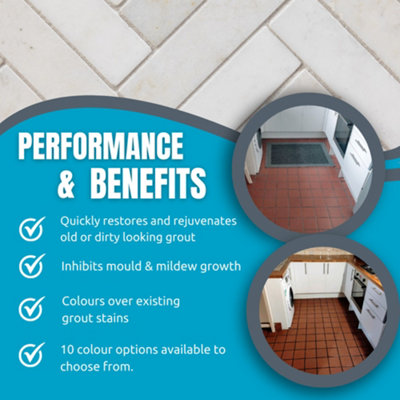 Smartseal Grout Restorer, Grout Magic (Dark Brown), Grout Sealer ...