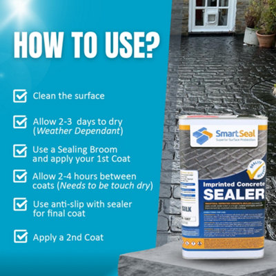 Smartseal Imprinted Concrete Sealer Kit, Silk Wet Look, Transform, Enhance and Protect, Cover 0 ...