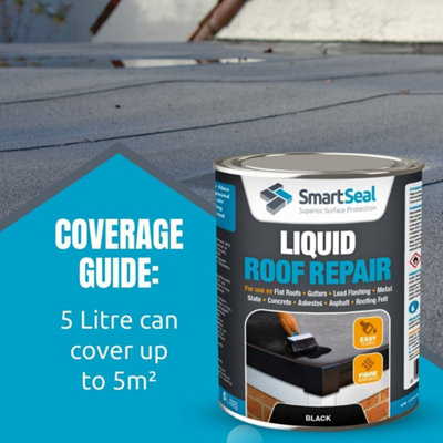 Smartseal Liquid Roof Repair, Black, Repair and Waterproof Roof Leaks ...