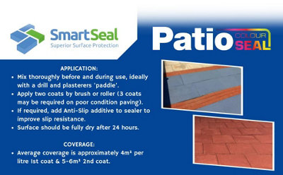 Smartseal Patio ColourSeal, Red, Seal and Restore Concrete Paving Slabs ...