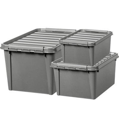 SmartStore All Purpose Storage Grey Box, 14L, 32L & 47L | DIY at B&Q
