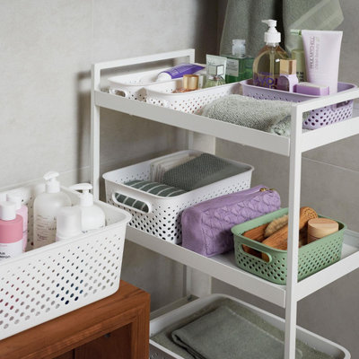 SmartStore Essence Medium White Organiser Tray Storage Basket, 5.6L