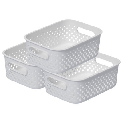 SmartStore Essence Small White Storage Basket 1.6L,3 Pack
