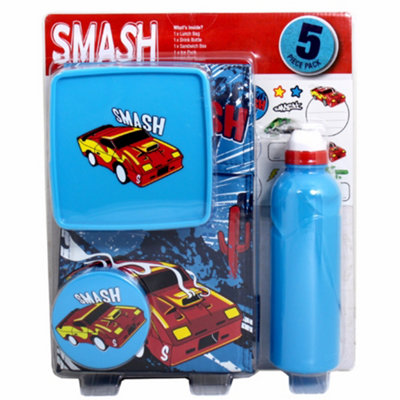 Smash Childrens/Boys Exhaust 5 Piece Lunch Set Multicoloured (One Size)
