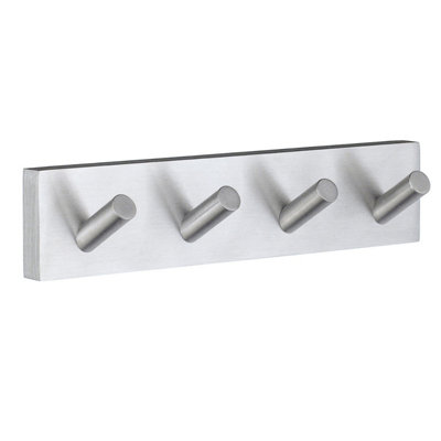 Smedbo Brushed Chrome Quadruple Towel Hook Rail 40mm x 178mm Wall ...
