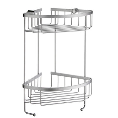 Smedbo Chrome Two Tiered Corner Shower Basket Double Soap Caddy