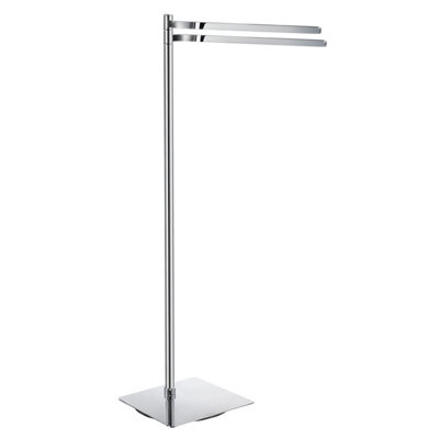 Smedbo Polished Chrome Freestanding Double Towel Rail Square Base