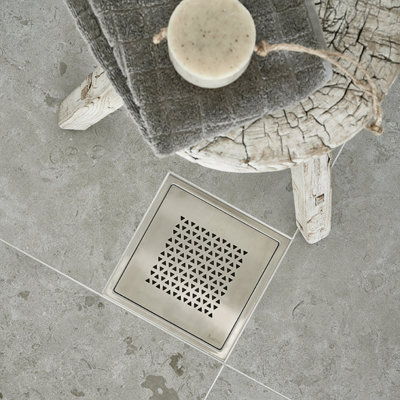 Smedbo Triangle Pattern Bathroom Shower Drain Cover Floor Grating