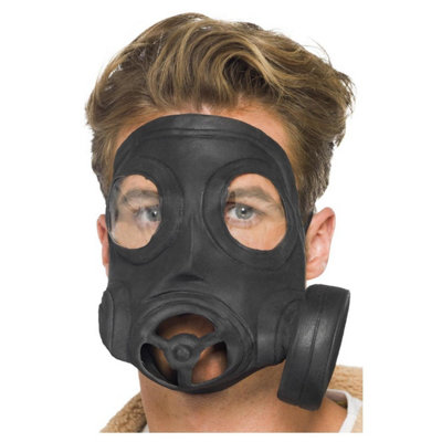 Smiffys Unisex Adult Gas Mask Latex Mask Black (One Size)