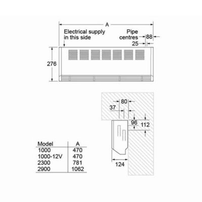 Smith's Ecovector HL1000 High Level Hydronic Fan Convector