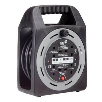 SMJ CT1513 4 Gang 13A CT Range Easi-Reel Extension Cable Reel with Thermal Cut Out 15m | DIY at B&Q