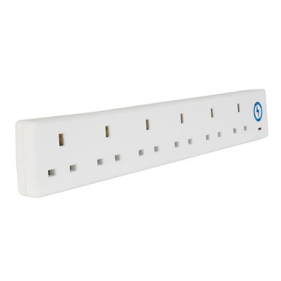 Smj Surge Protection Extension Lead Multi Colour (6-Way 2m)
