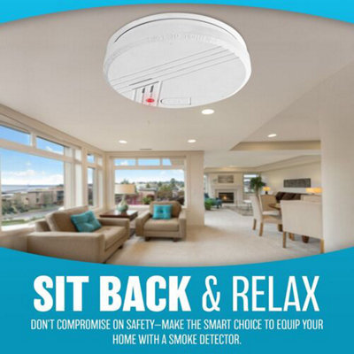 Smoke Alarm Detector Home Garage 85Db Battery Powered Safety Optical Office