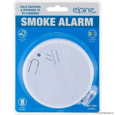 Smoke Alarm Detector Home Garage 85Db Battery Powered Safety Optical Office