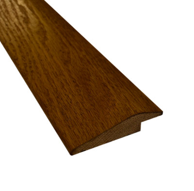 Smoked Brown 7mm Solid Oak Ramp Reducer Door Threshold Bar - 0.9m Length