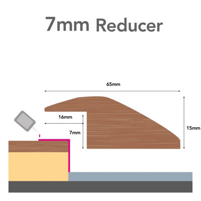 Smoked Brown 7mm Solid Oak Ramp Reducer Door Threshold Bar - 0.9m Length