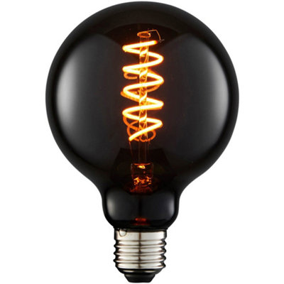 Smoked Glass 4W E27 G95 LED Light Bulb - Non-dimmable Warm White - 80lm ...