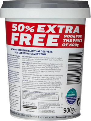 Smooth Finish Multi-Purpose Ready Mixed Filler White 900g - Interior ...