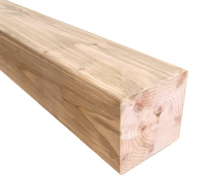 Smooth Planed Treated Timber Chunky Pergola Post 121x121mm (5x5) 2.4m at B&Q
