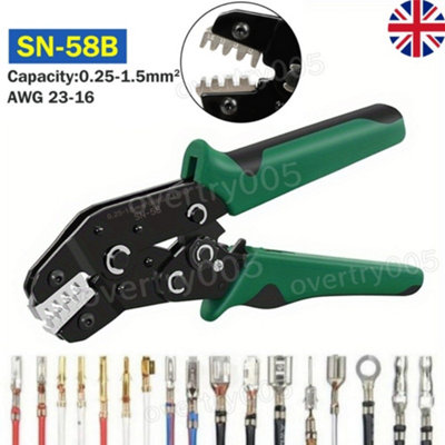 SN 58B Pin Crimping Tool Wire Cable Crimper Pliers Terminal Connector ...