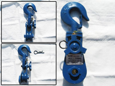 Snatch Block Swivel Hook 8T 8" (Lifting Pulley 8 Ton 8 Inch Lightweight)
