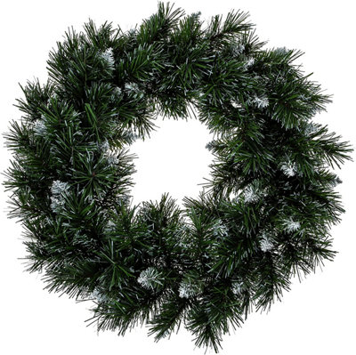 Snow Effect Christmas Large Garland For Front Door, Xmas | DIY at B&Q