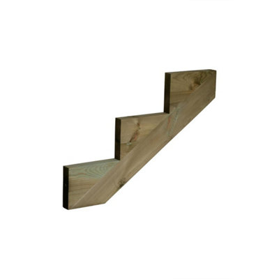 Snowdon Timber 3 Step Treated Decking Riser (T) 48mm (W) 250mm (L ...